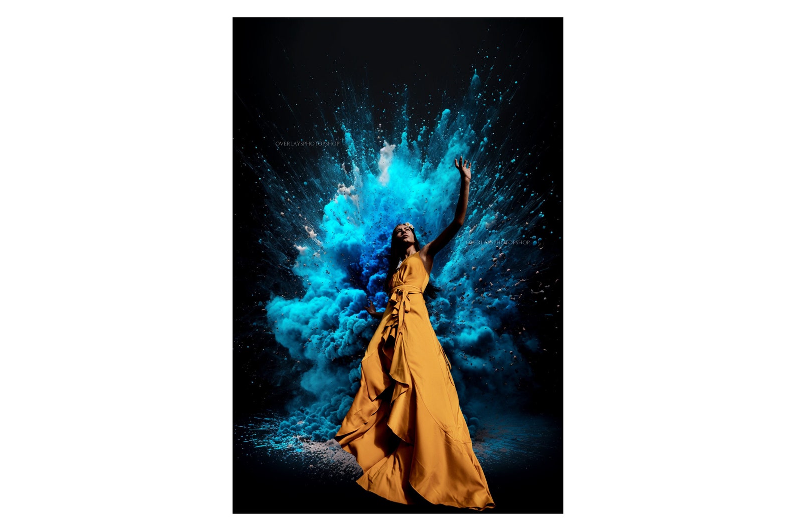 Colorful Explosion Digital Backdrop Overlays, Colorful Dust Backdrops ...