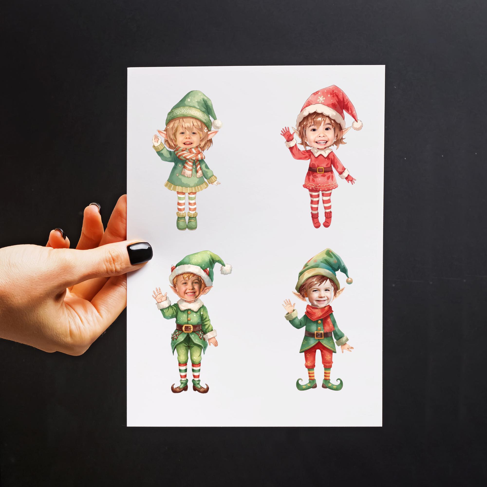 Christmas Photo Clipart Pack, Santa, Elf & Holiday Character Frames ...
