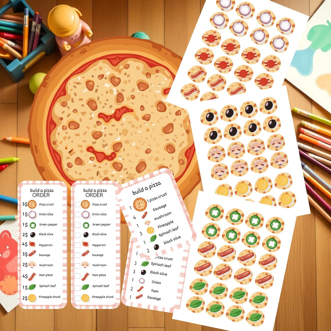 Build A Pizza, Pretend Play, Kindergarten Toddler Activity, Preschool ...