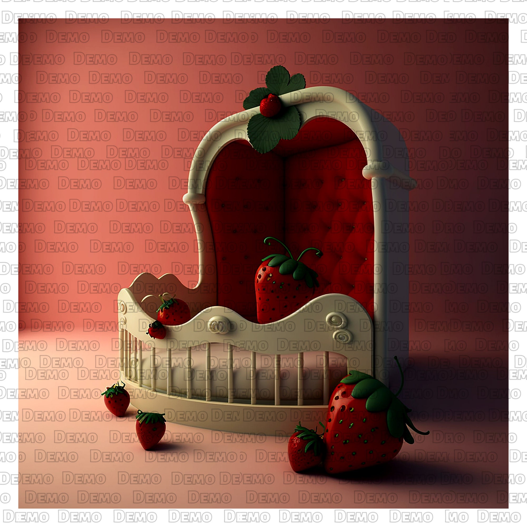 Newborn Digital Background, Strawberry Newborn Digital Backdrop, Pretty ...