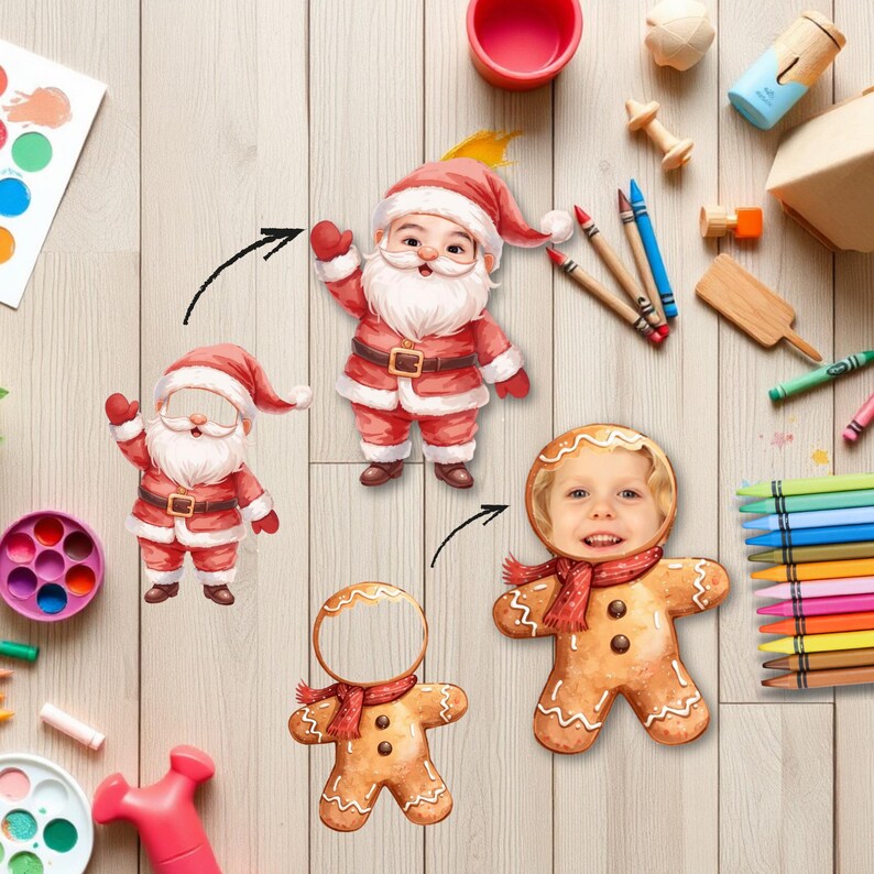 Christmas Photo Clipart Pack, Santa, Elf & Holiday Character Frames ...