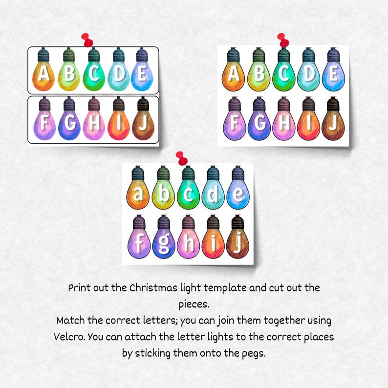 Christmas Lights Alphabet Match Activity, Preschool Literacy Game ...