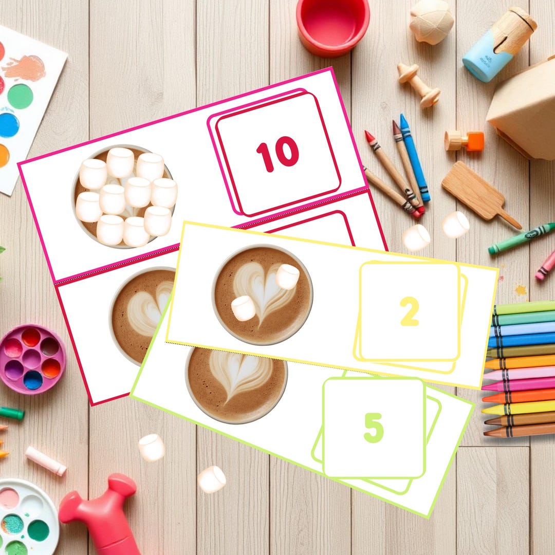 Marshmallows Math Printable Activity, Winter Preschool, Christmas Game ...