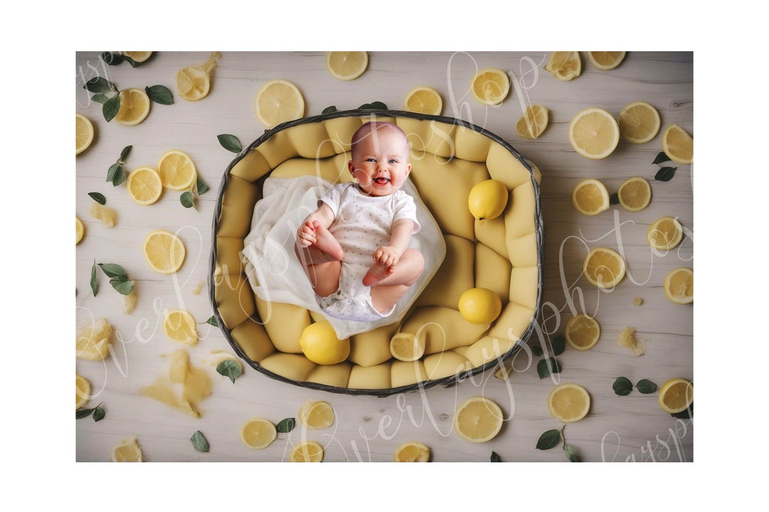 Newborn Digital Backdrop, Lemon Themed Newborn Digital Background ...