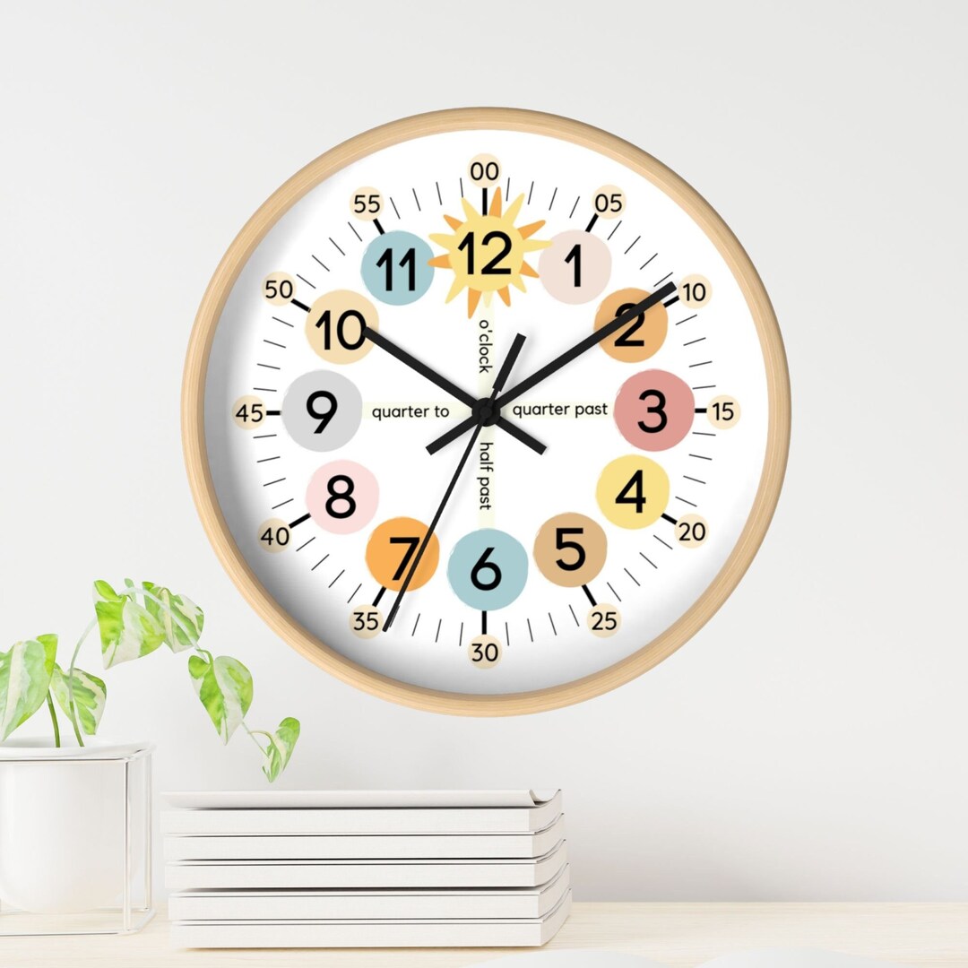 Educational Wall Clock- Unique Classroom Gift, Living Room Playroom ...