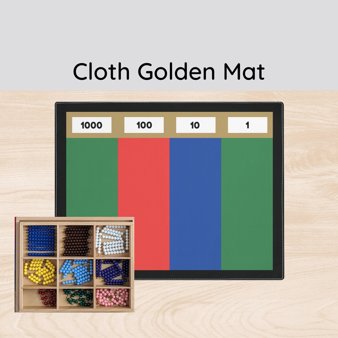 Primary Montessori Golden Mat Montessori Place Value Material Fabric ...