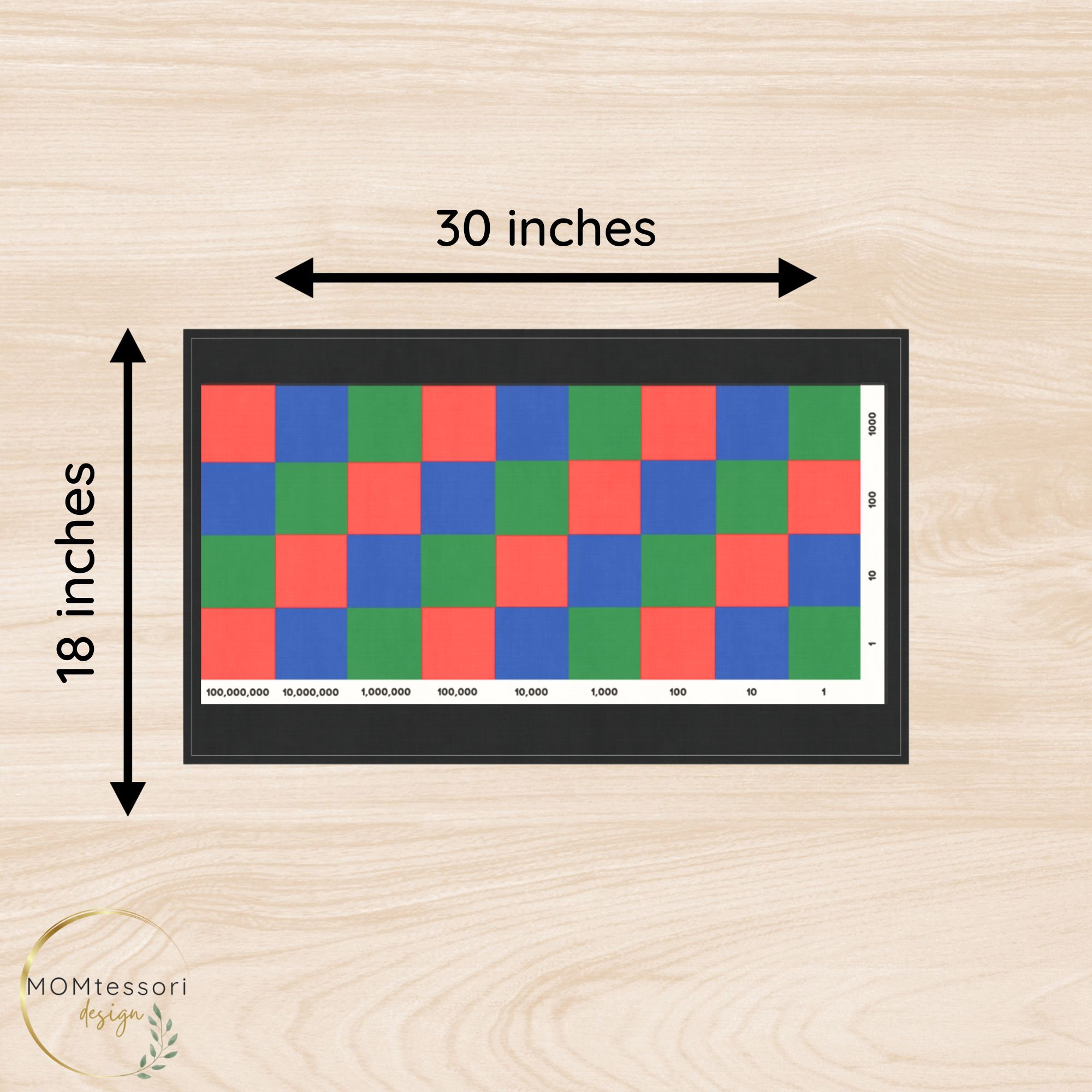 Montessori Cloth Checkerboard Material, Montessori Checker Board, Large ...