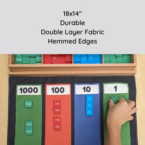 Montessori Place Value Mat, Montessori Math Mat, Cloth Place Value ...