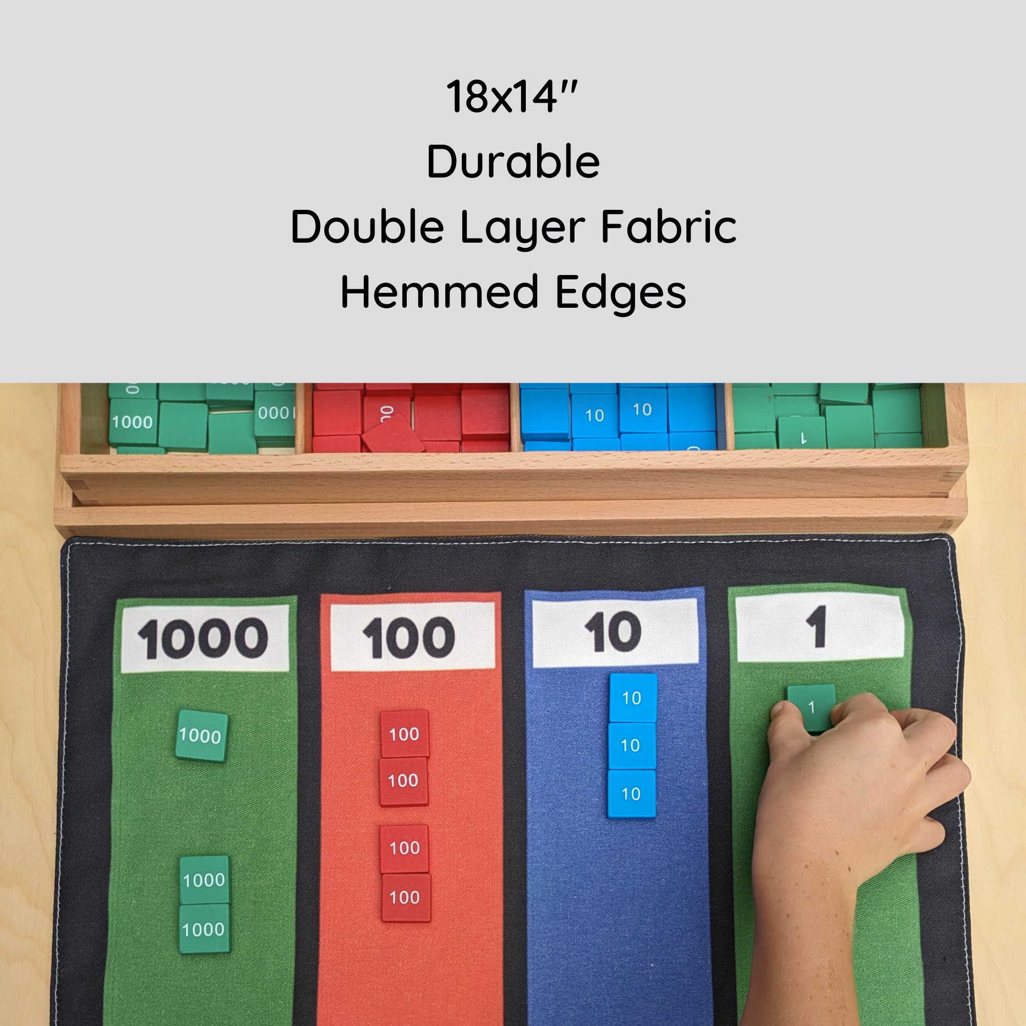 Montessori Place Value Mat, Montessori Math Mat, Cloth Place Value ...