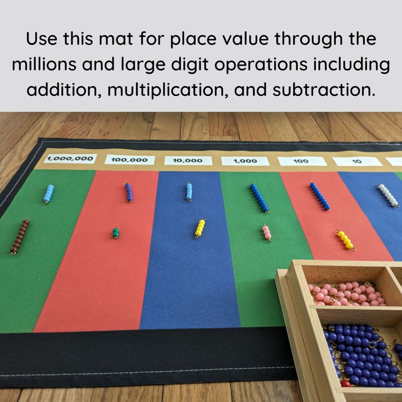 Montessori Golden Mat, Montessori Place Value Material, Large Digit Mat ...