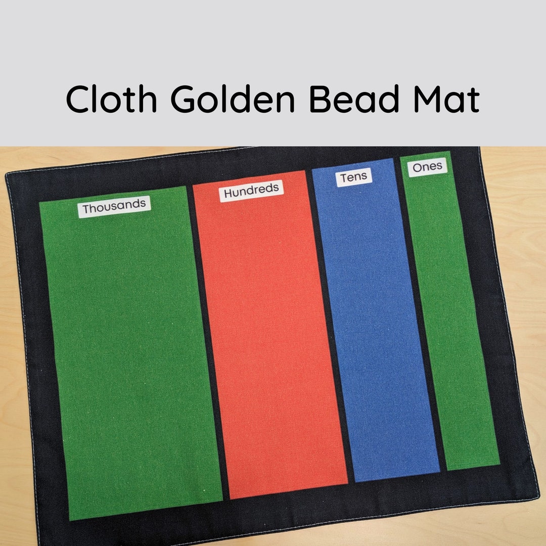 Montessori Golden Bead Place Value Mat, Montessori Math Mat, Cloth ...