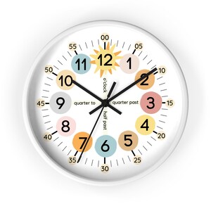 Educational Wall Clock- Unique Classroom Gift, Living Room Playroom ...