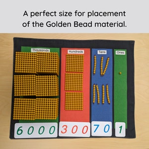 Montessori Golden Bead Place Value Mat, Montessori Math Mat, Cloth ...