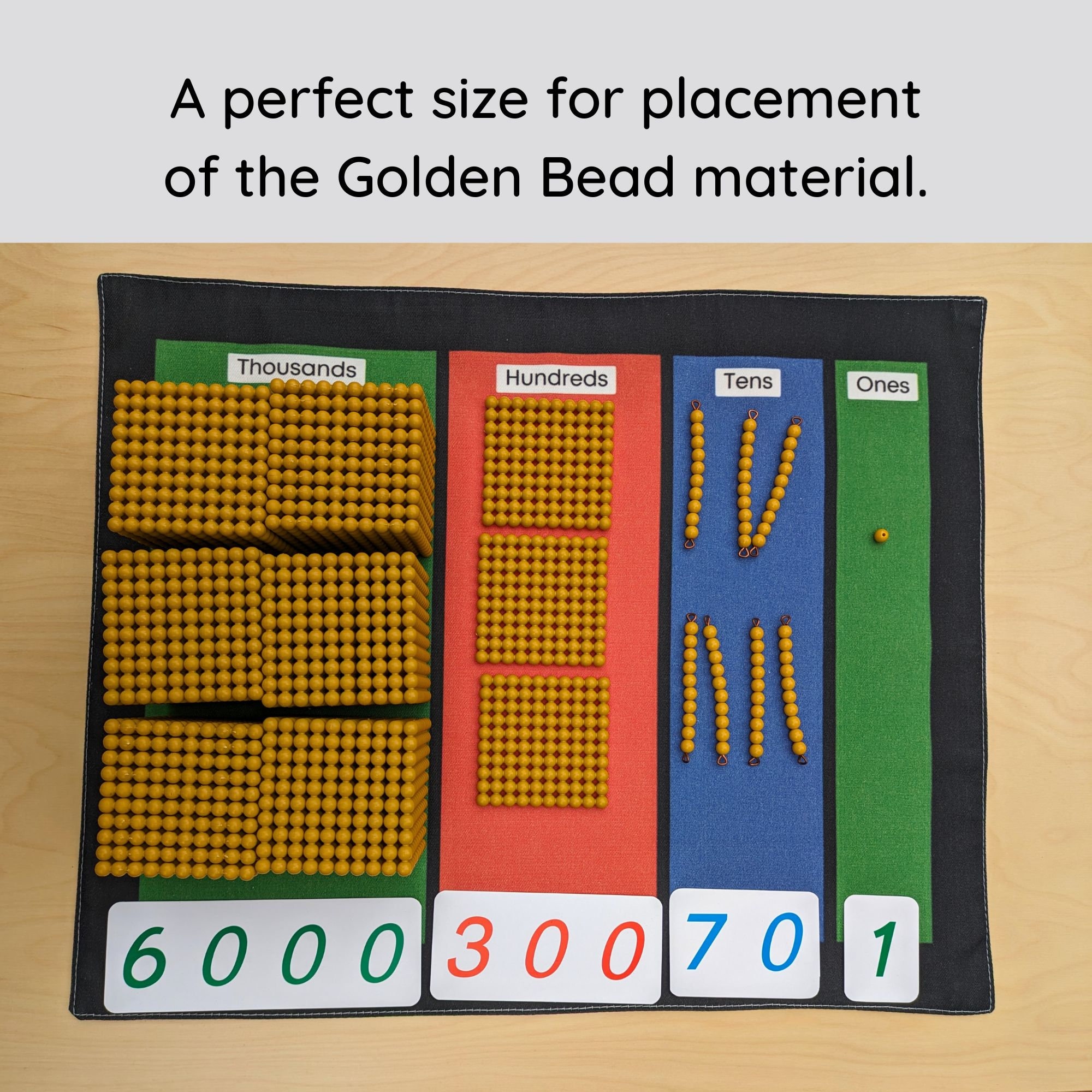 Montessori Golden Bead Place Value Mat, Montessori Math Mat, Cloth ...