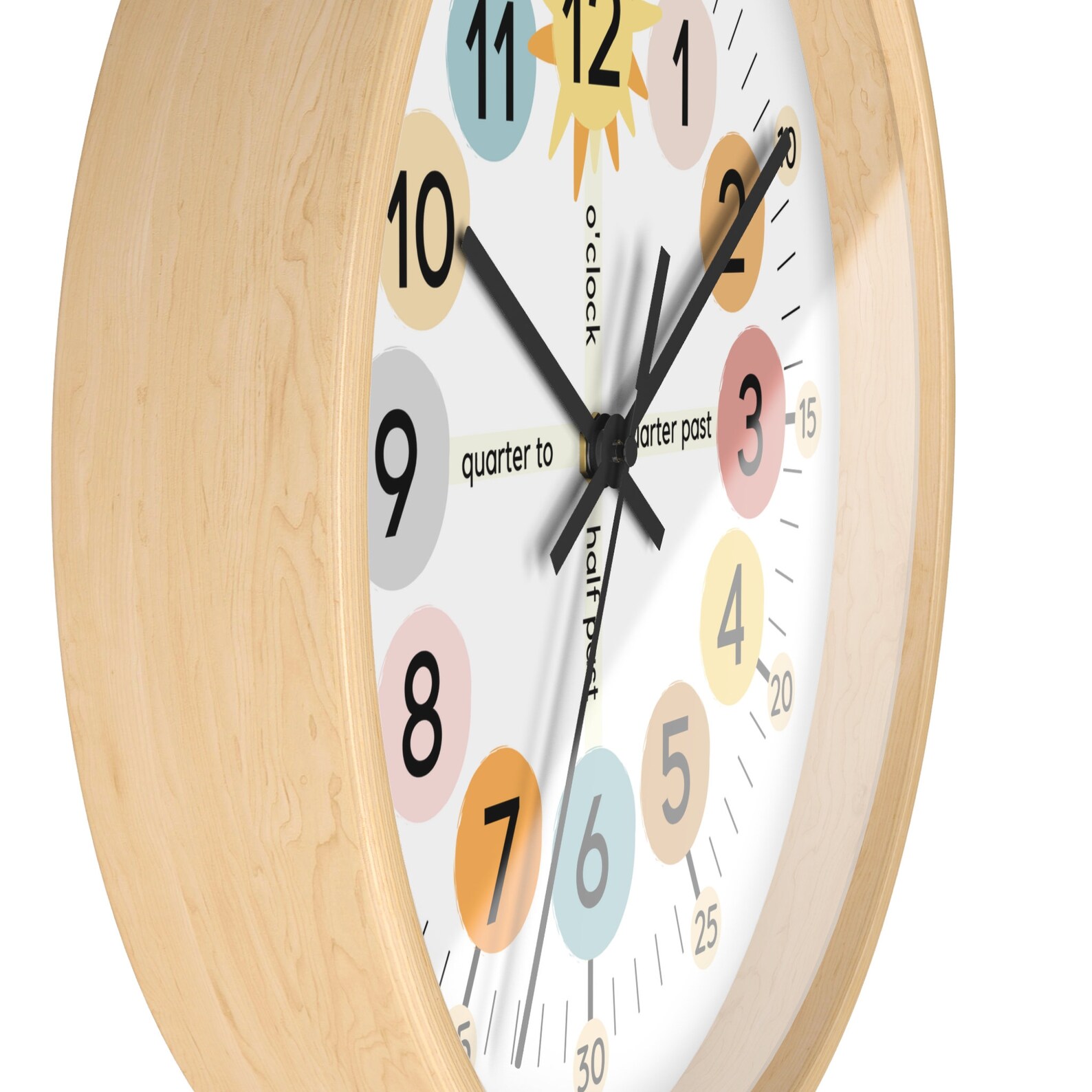 Educational Wall Clock- Unique Classroom Gift, Living Room Playroom ...