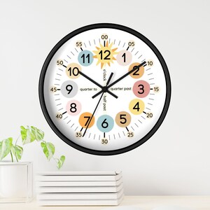 Educational Wall Clock- Unique Classroom Gift, Living Room Playroom ...