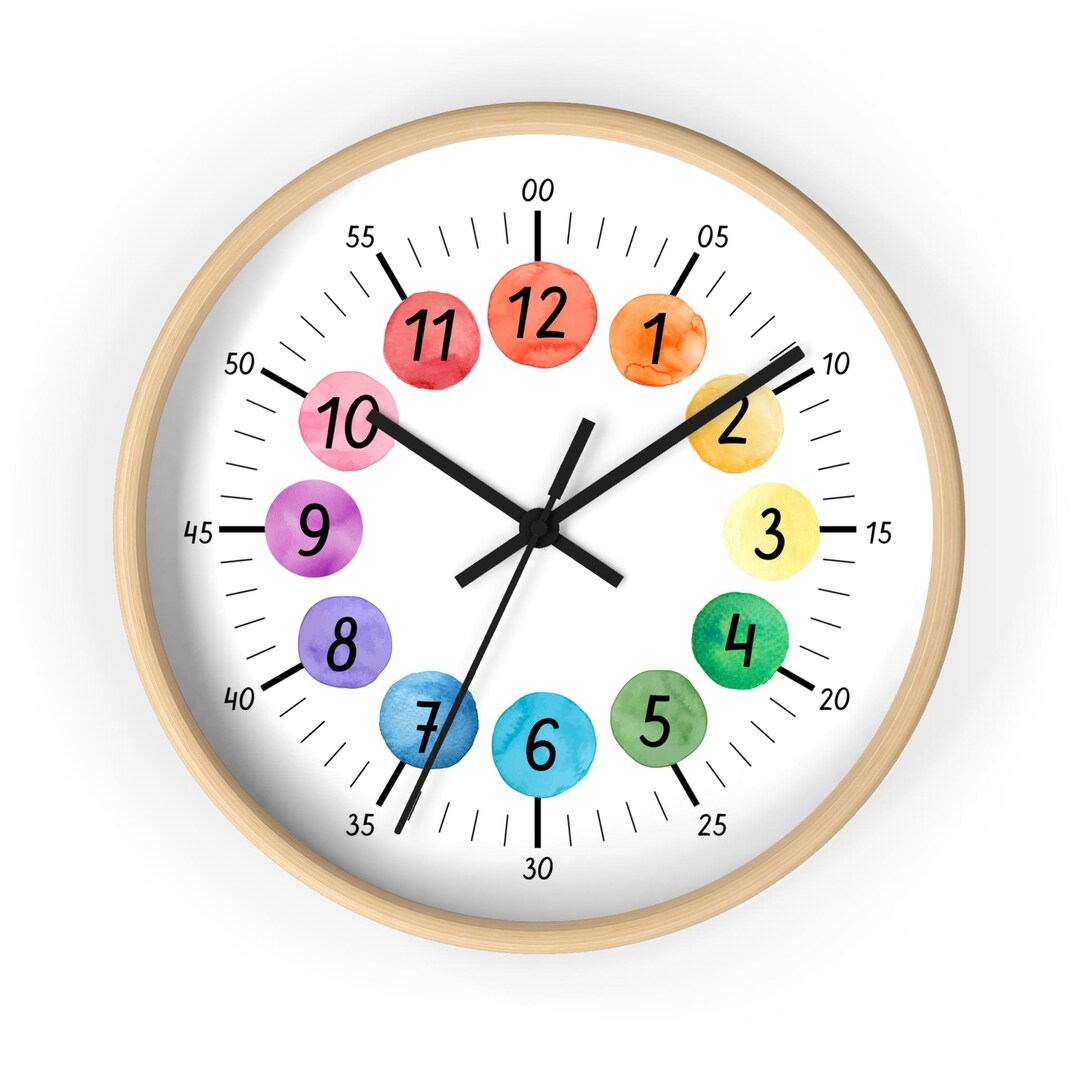 Educational Telling Time Wall Clock- Decorative Silent Clock, Unique ...
