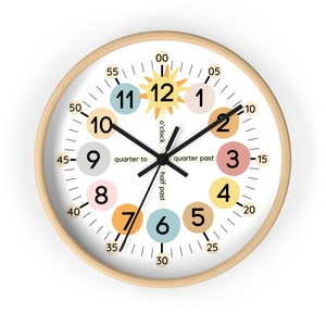 Educational Wall Clock- Unique Classroom Gift, Living Room Playroom ...