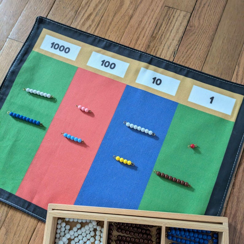 Primary Montessori Golden Mat - Montessori Place Value Material ...