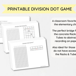 Division Dot Game Paper Bundle - Montessori Printable Long Division ...