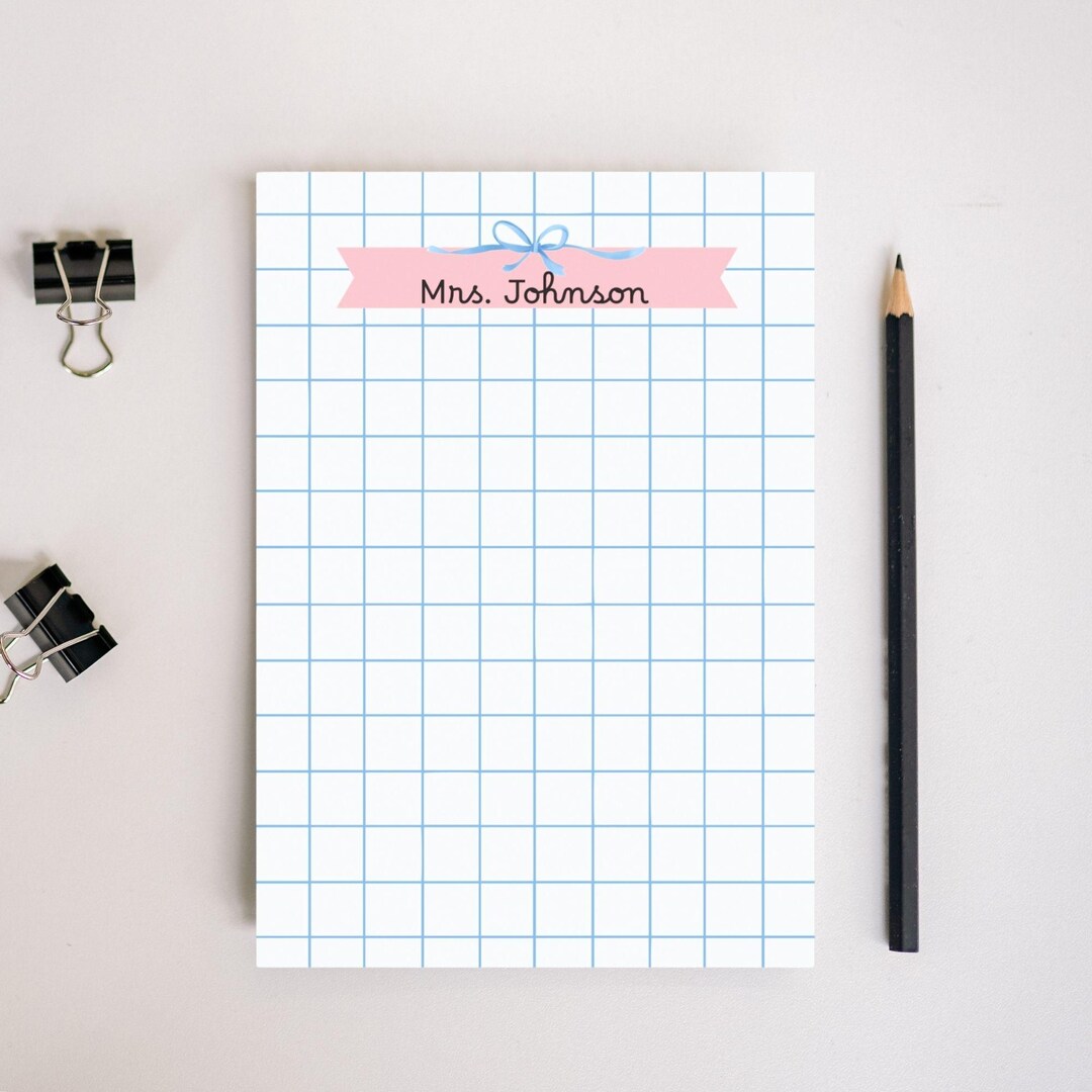 Personalized Math Graph Paper Notepad- Custom Sticky Notes 4x6 ...