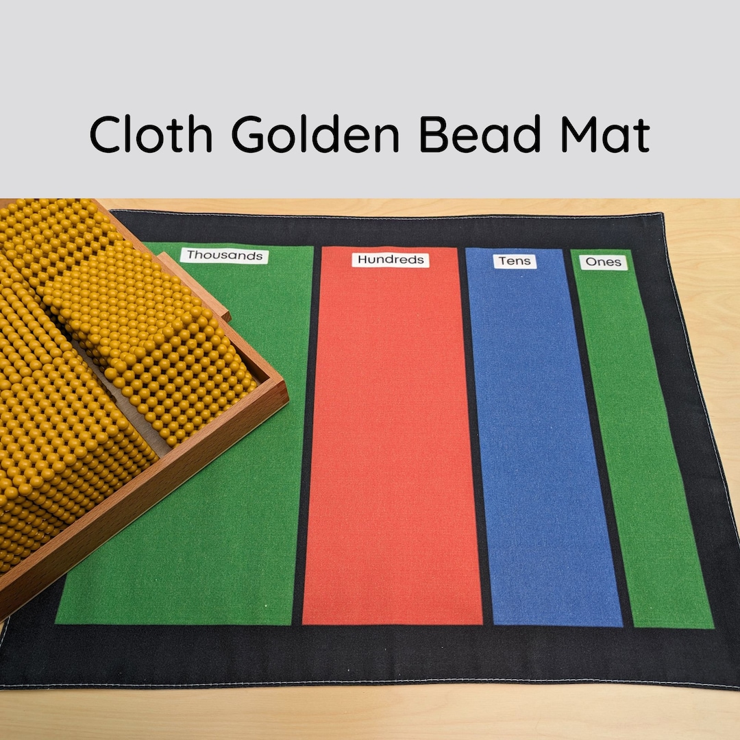 Montessori Golden Bead Place Value Mat, Montessori Math Mat, Cloth ...