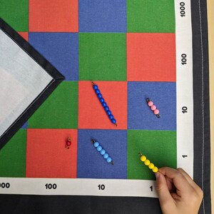 Montessori Cloth Checkerboard Material, Montessori Checker Board, Large ...