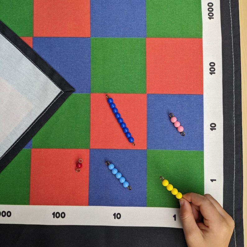 Montessori Cloth Checkerboard Material, Montessori Checker Board, Large ...