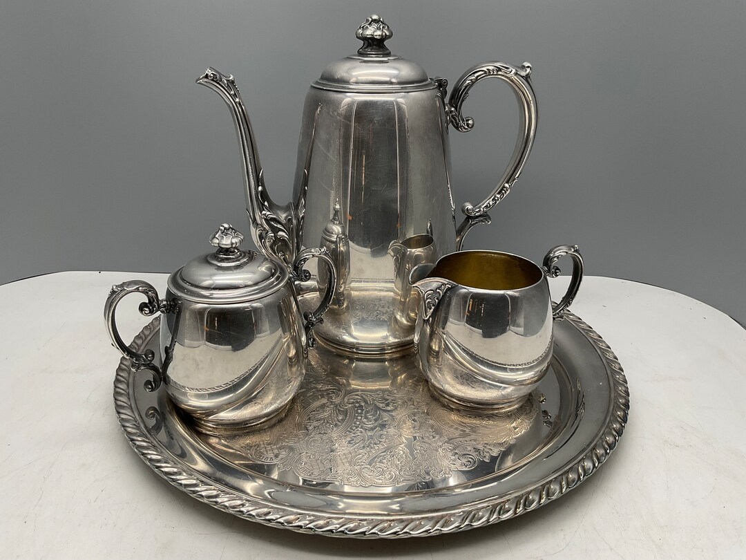 Wm. Rogers 3-piece Silverplate Coffee Service Set, Oneida Silver Tray ...