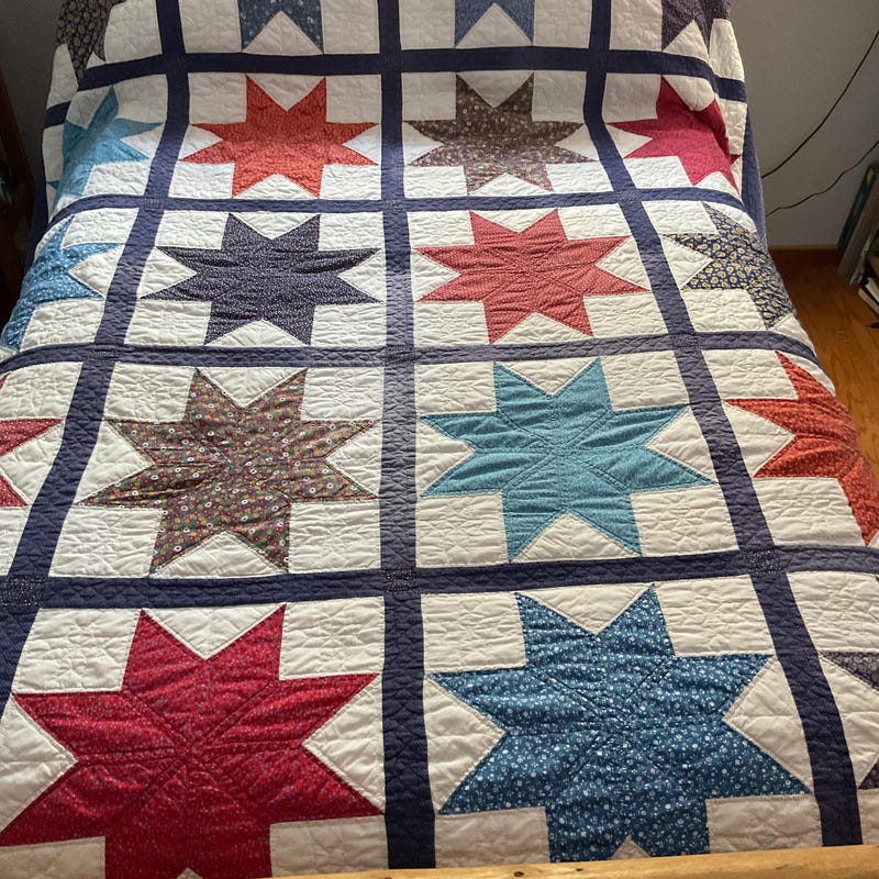 Blue Star Quilt - Etsy