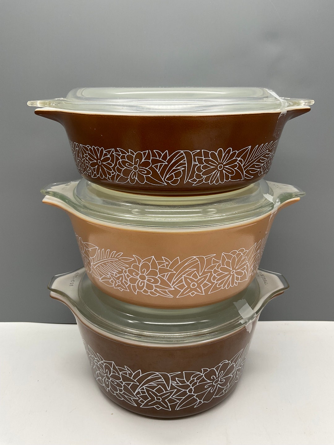 Pyrex Woodland Pattern 3 Casserole Dishes With Lids - Etsy