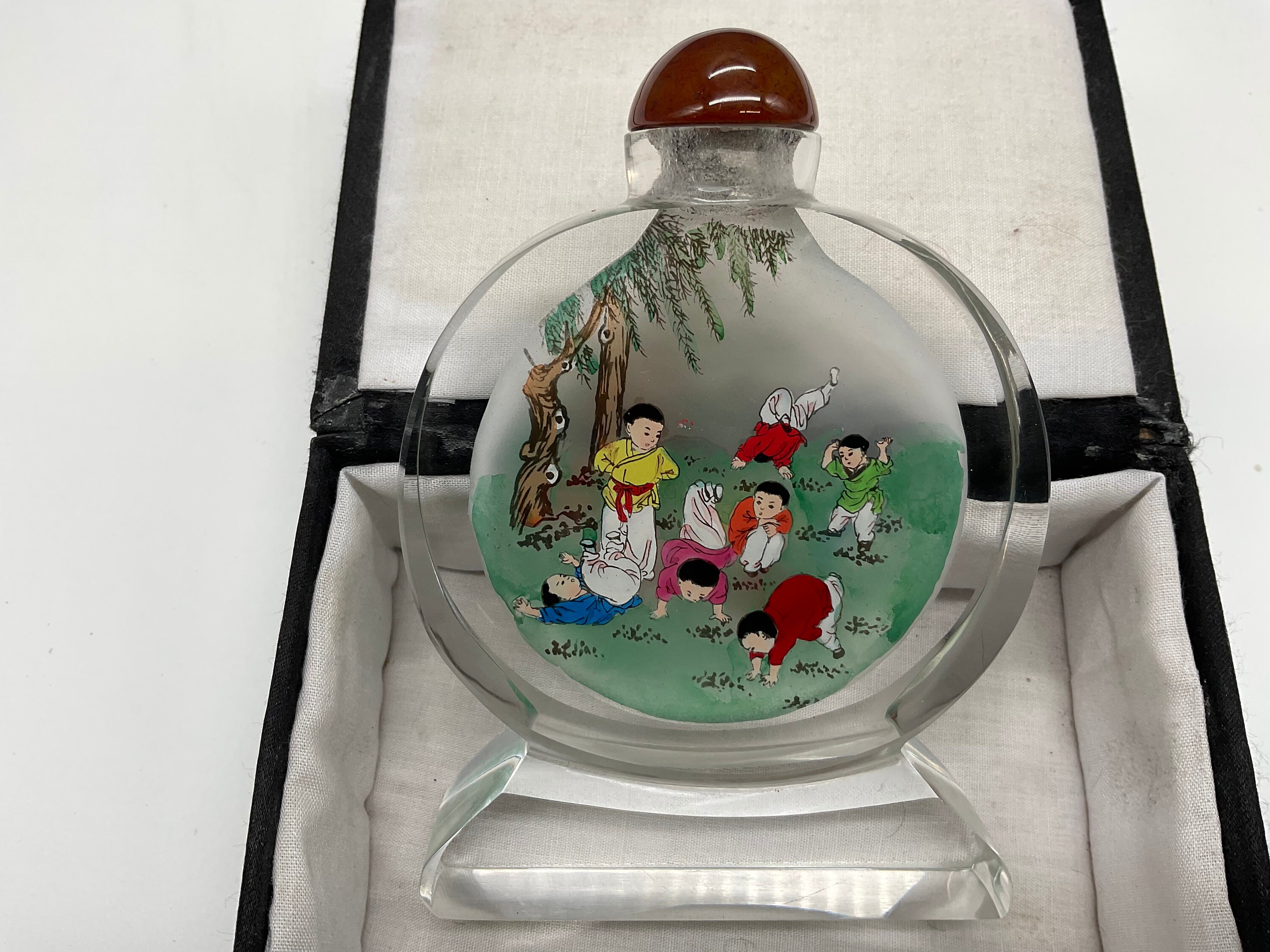 Chinese Art Reverse Painted Snuff Bottle Original Box Ivory - Etsy