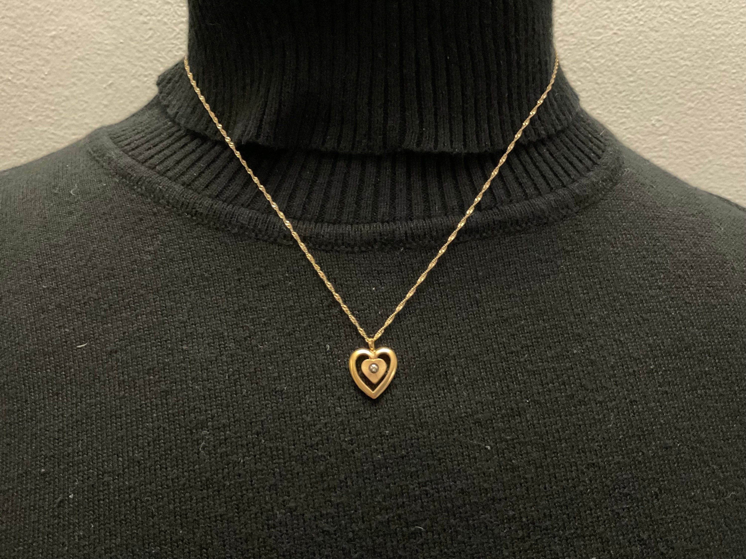 Diamond Necklace, 14 K Gold Chain Small, Beautiful, Heritage Piece ...