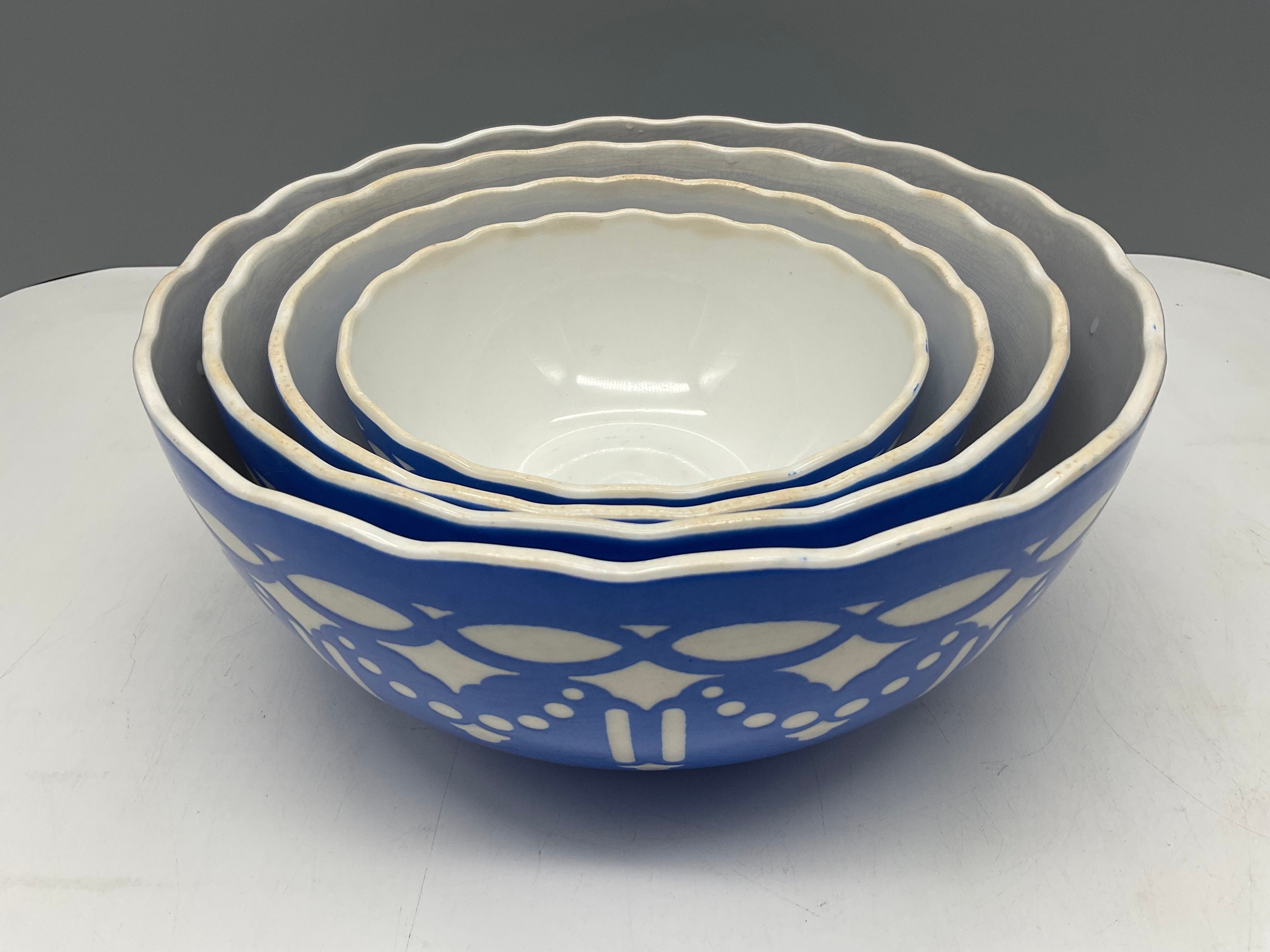 Dresden Porcelain Nesting Bowls, Excellent Condition, 1800's Germany ...