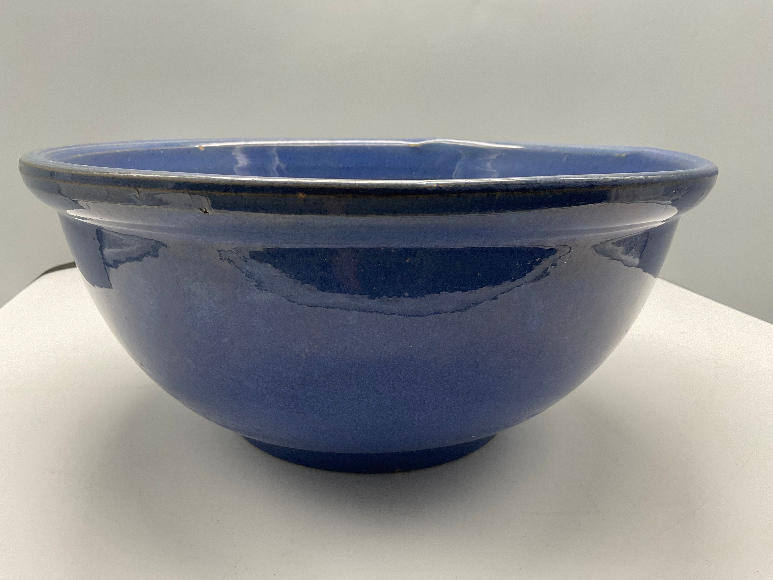 Bauer Ware Bowl Blue Large Pottery - Etsy