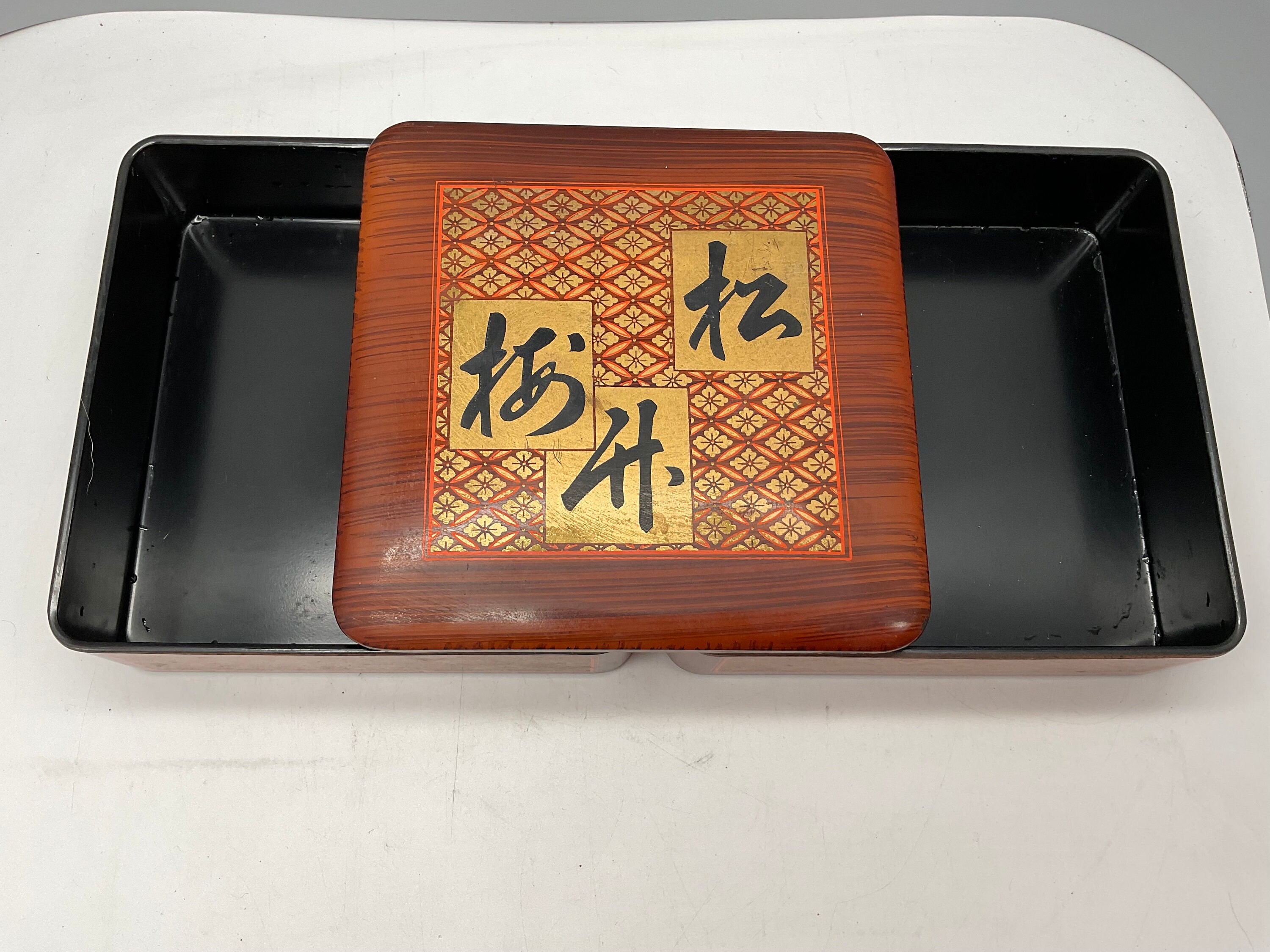 Japanese Lacquerware Box, Double Layer Great Designs - Etsy