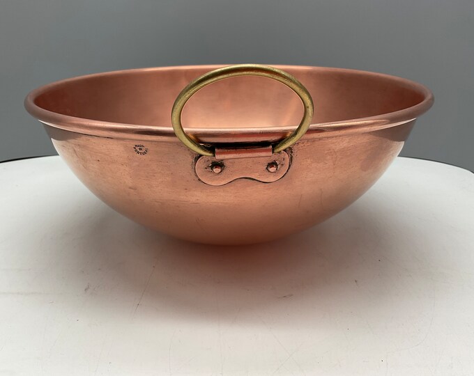Vintage European Large Copper Mixing Bowl. Quality Heavy Gauge Copper ...