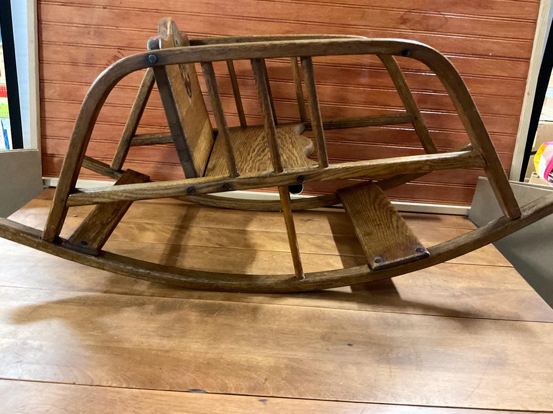 Vintage Oak Baby Rocker, 1920's 30's SHIPS FREE. Lower 48 Sale Price - Etsy