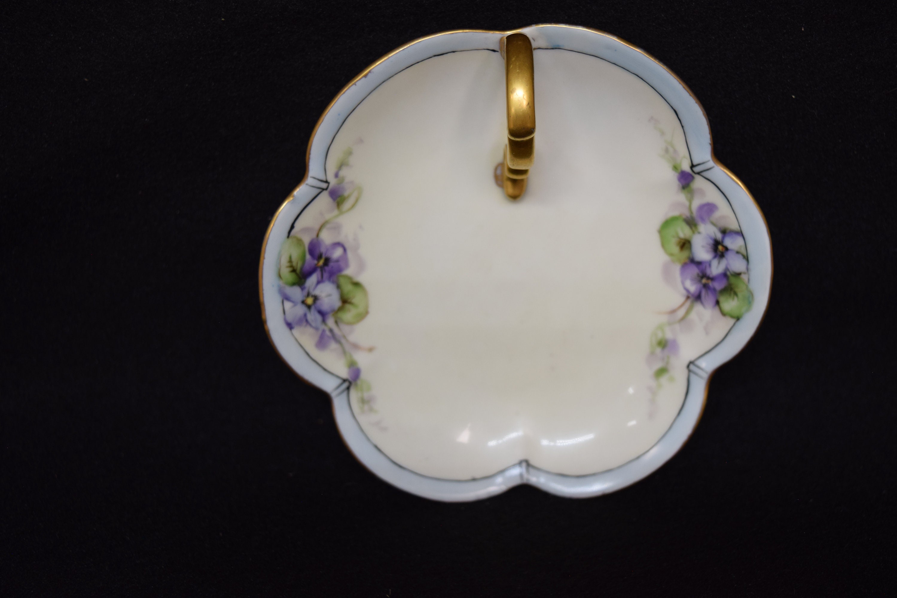 Bavarian Hand Painted Lemon Dish. Gilded Handle - Etsy