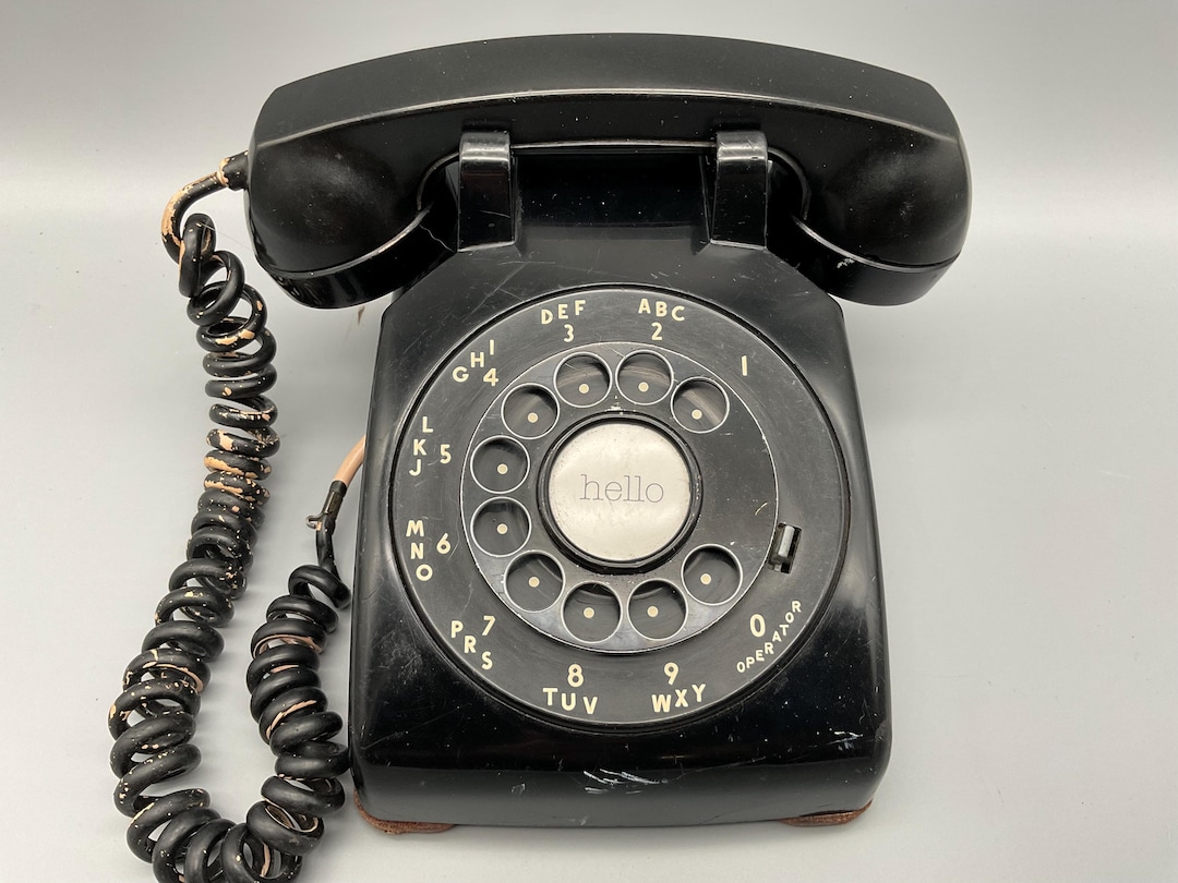 Rotary Dial Phone 1950's, Leather Feet, All Parts Intact, Bell System ...
