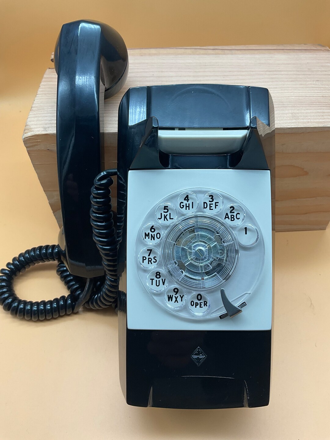 GTE Rotary Dial Telephone, Vintage Black and White Wall Phone. SALE ...
