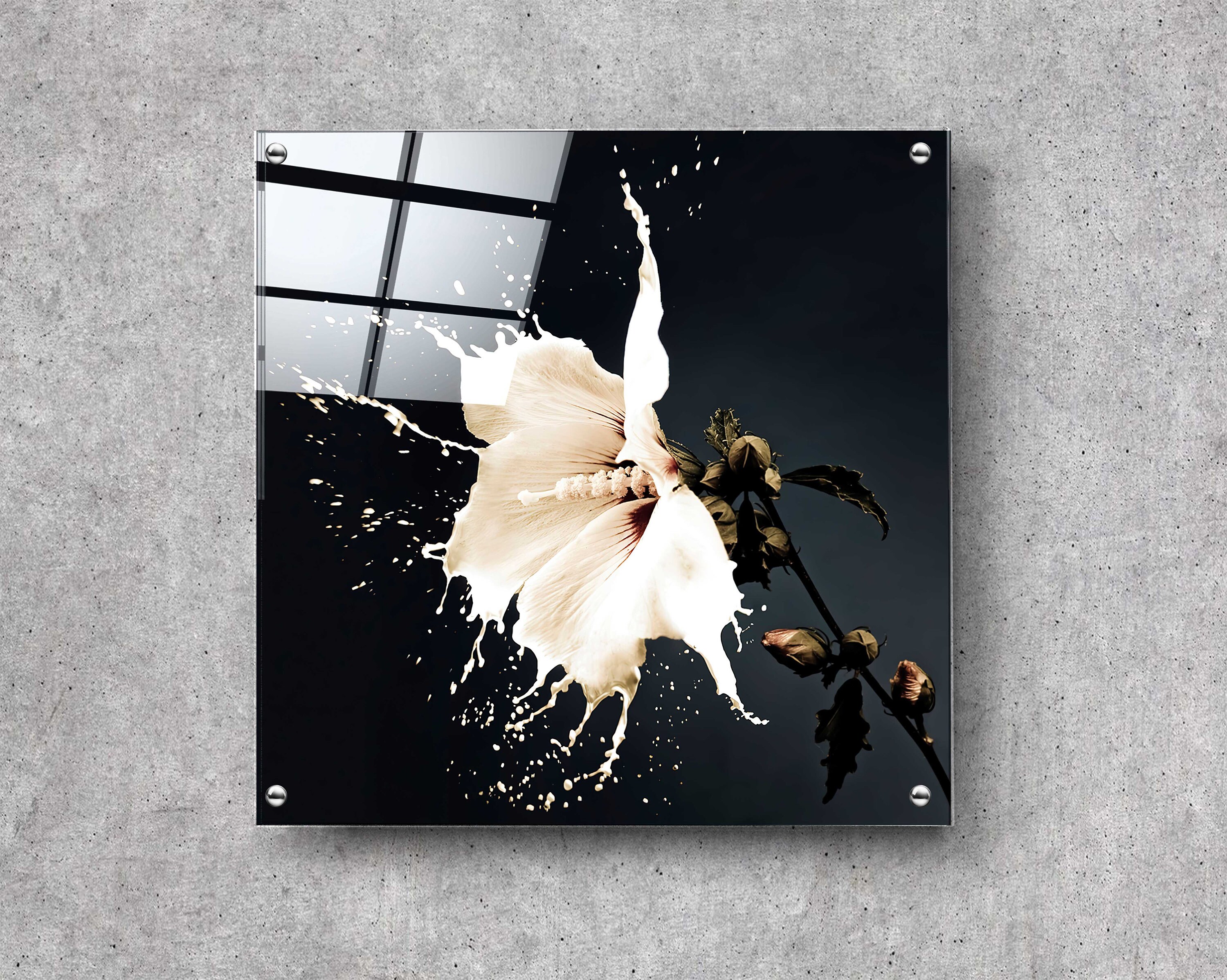 Flower Splash Wall Art 3D Plexy Glass Art Wall Modern Print - Etsy