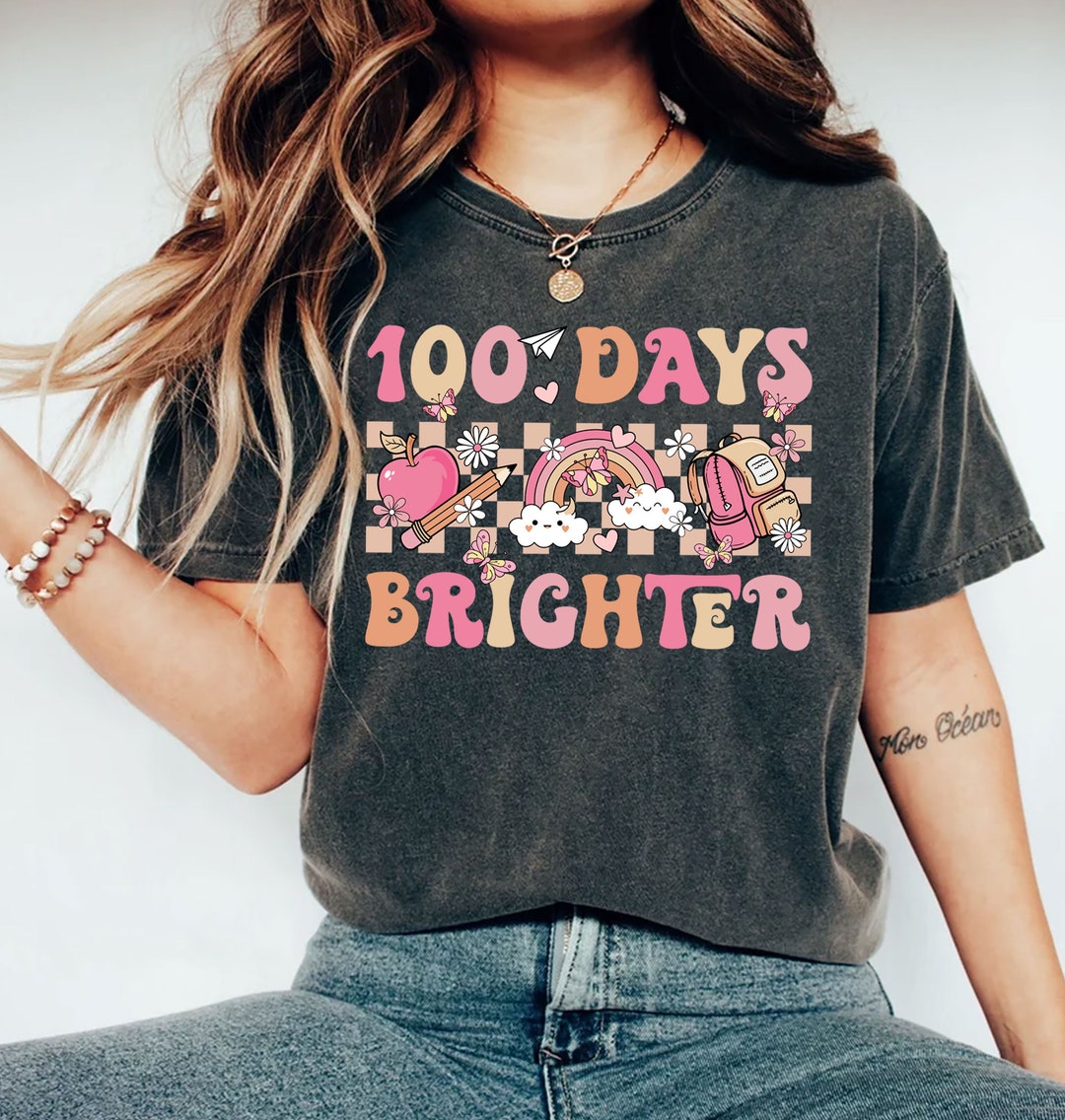 100 Days Brighter Shirt 100 Days of School Shirt School - Etsy 100 Days Brighter Shirt 100 Days of School Shirt School - Etsy