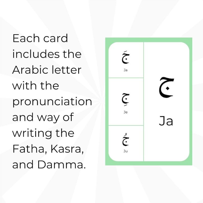 Arabic Alphabet With Harakat Flashcards, Arabic Alphabet, Arabic ...