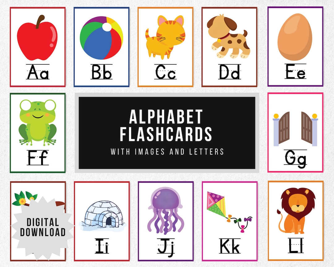 ABC Flash Cards, Educational Cards, A-Z Cards, Learn Abcs, Alphabet ...