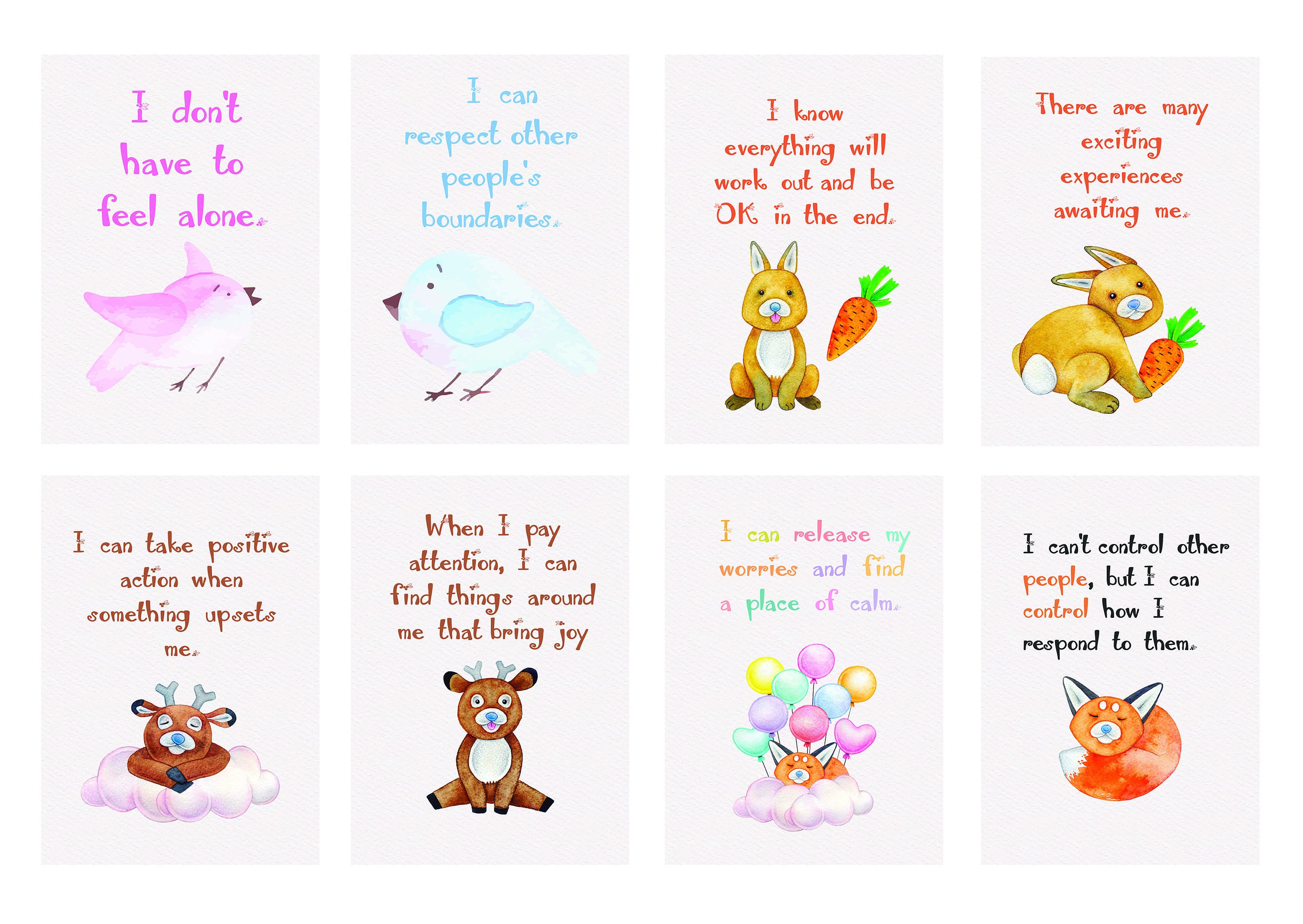 23 Positive Kids Affirmation Cards /animal Positive Kids Affirmation ...