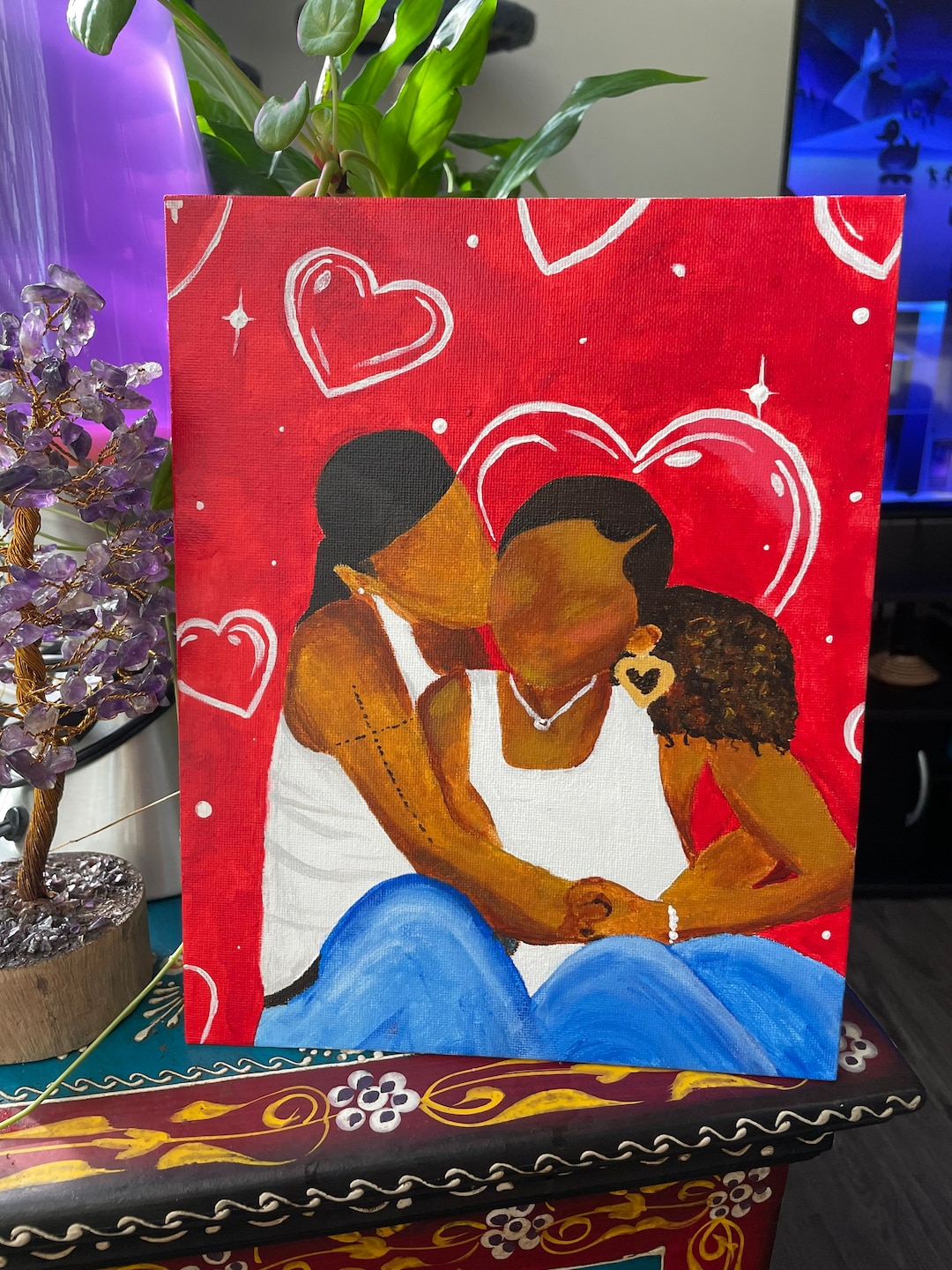 Custom Abstract Couples Portrait 8x10 Acrylic Painting - Etsy