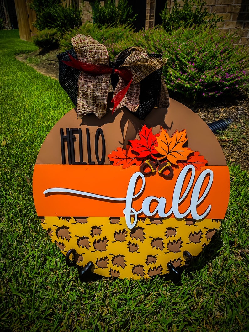 Door Hanger Fall Sign 18 Front Door Decor Holiday Sign Front Door Sign ...