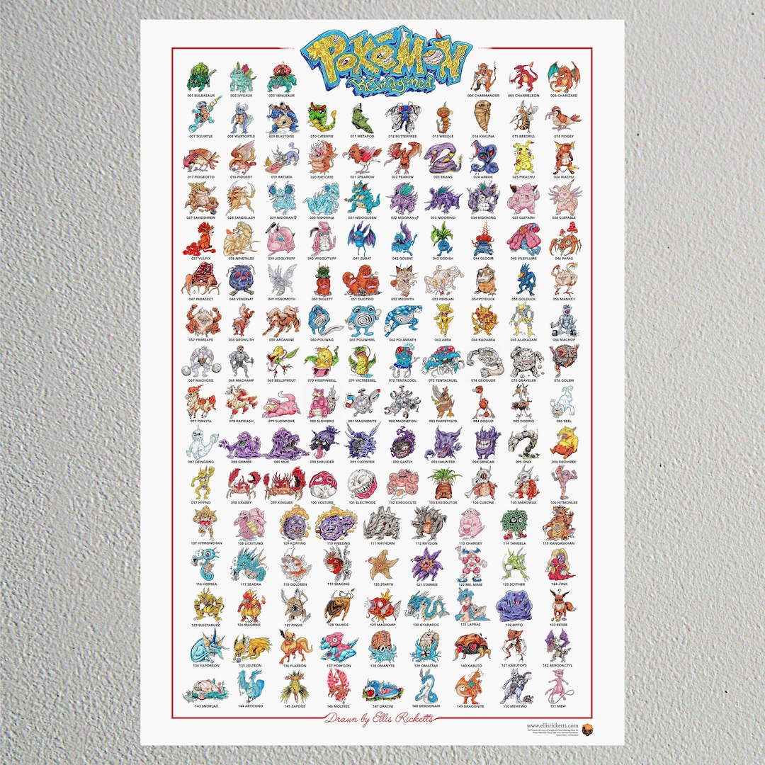 Classic Pokemon Reimagined Poster - Etsy