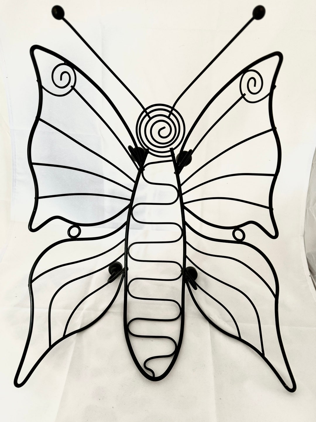 Black Metal Wire BUTTERFLY Bowl Catch All Basket - Rare - Combine ...